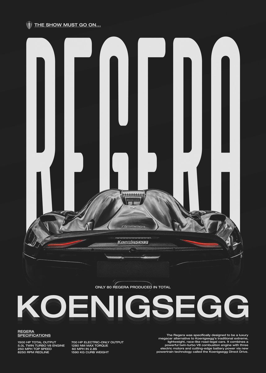 'Regera' Poster, picture, metal print, paint by CaptiveArtDesigns ...