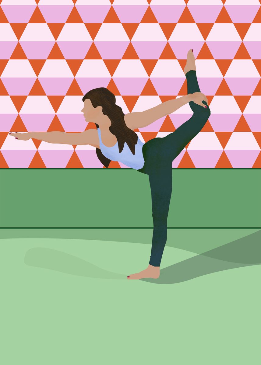 'Yoga Girl' Poster, picture, metal print, paint by EMJAY Heiss | Displate