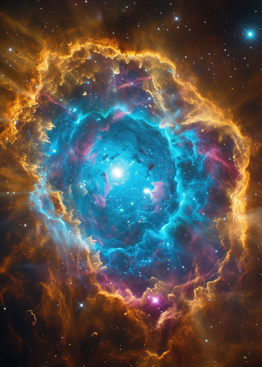 'The Yellow Wall Nebula' Poster, picture, metal print, paint by ...