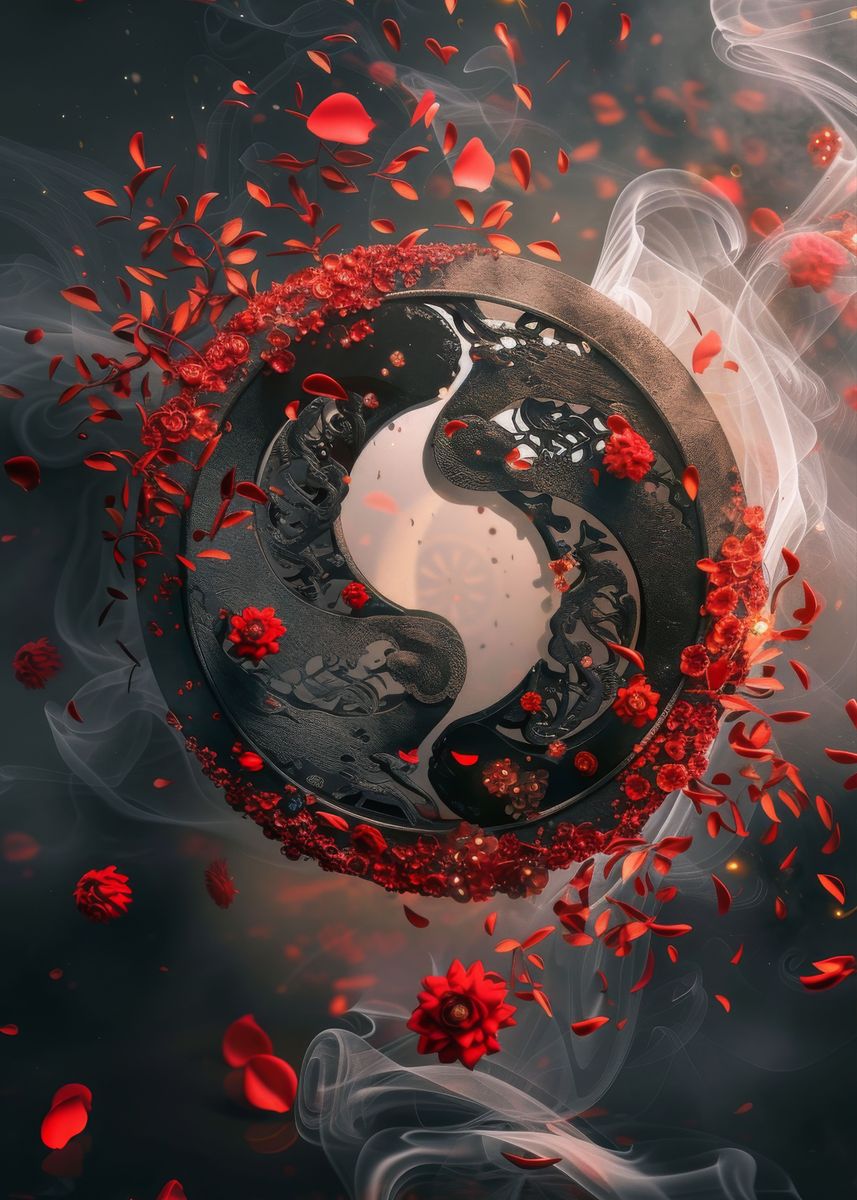 'Yin and yang' Poster, picture, metal print, paint by Japanese ...
