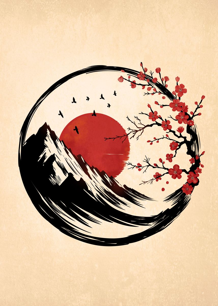 'Enso Zen ' Poster, picture, metal print, paint by Lioudmila Perry ...