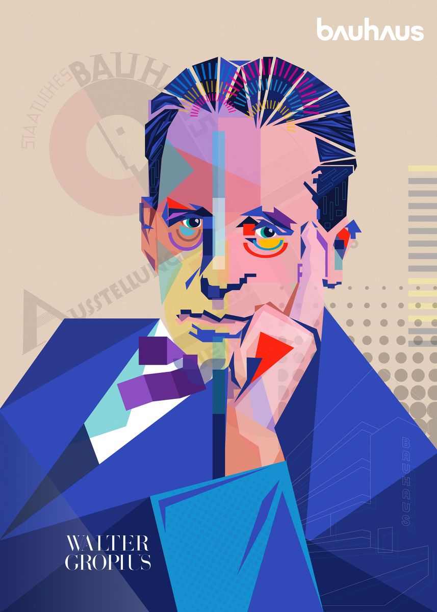 'BAUHAUS WALTER GROPIUS' Poster, picture, metal print, paint by POP ART ...
