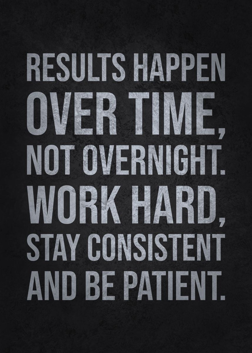 'Work Hard And Be Patient' Poster, picture, metal print, paint by CHAN ...