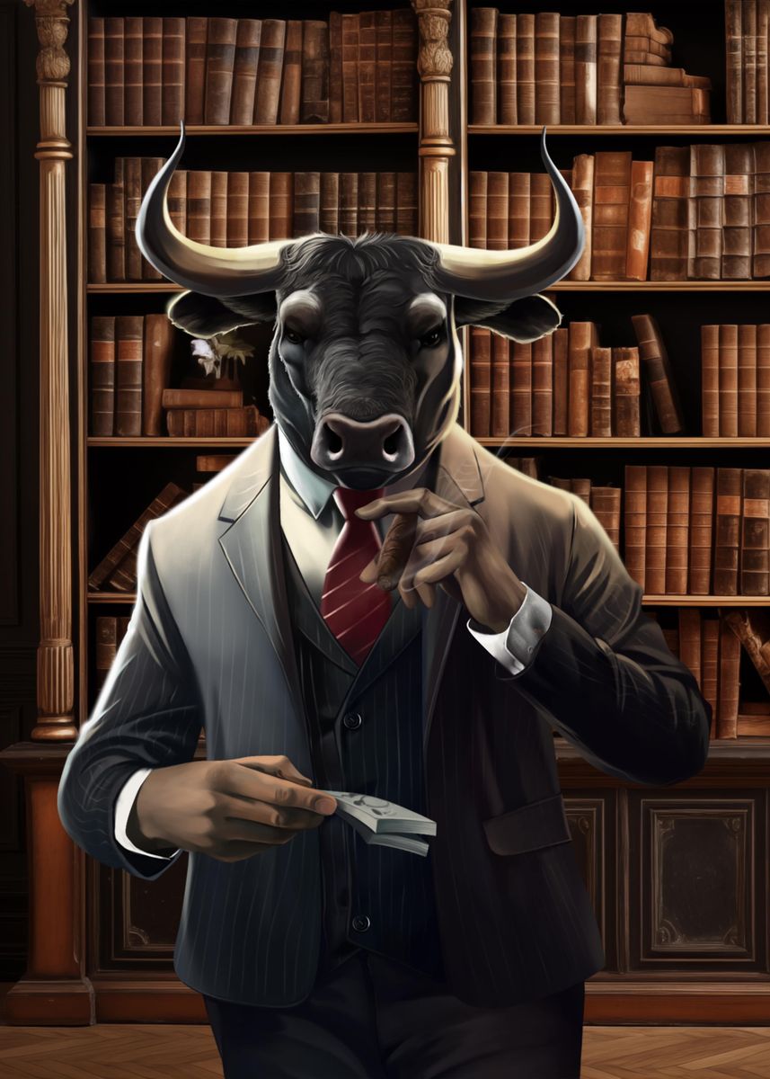 'Bull Trader' Poster, picture, metal print, paint by B Cubed Designs ...