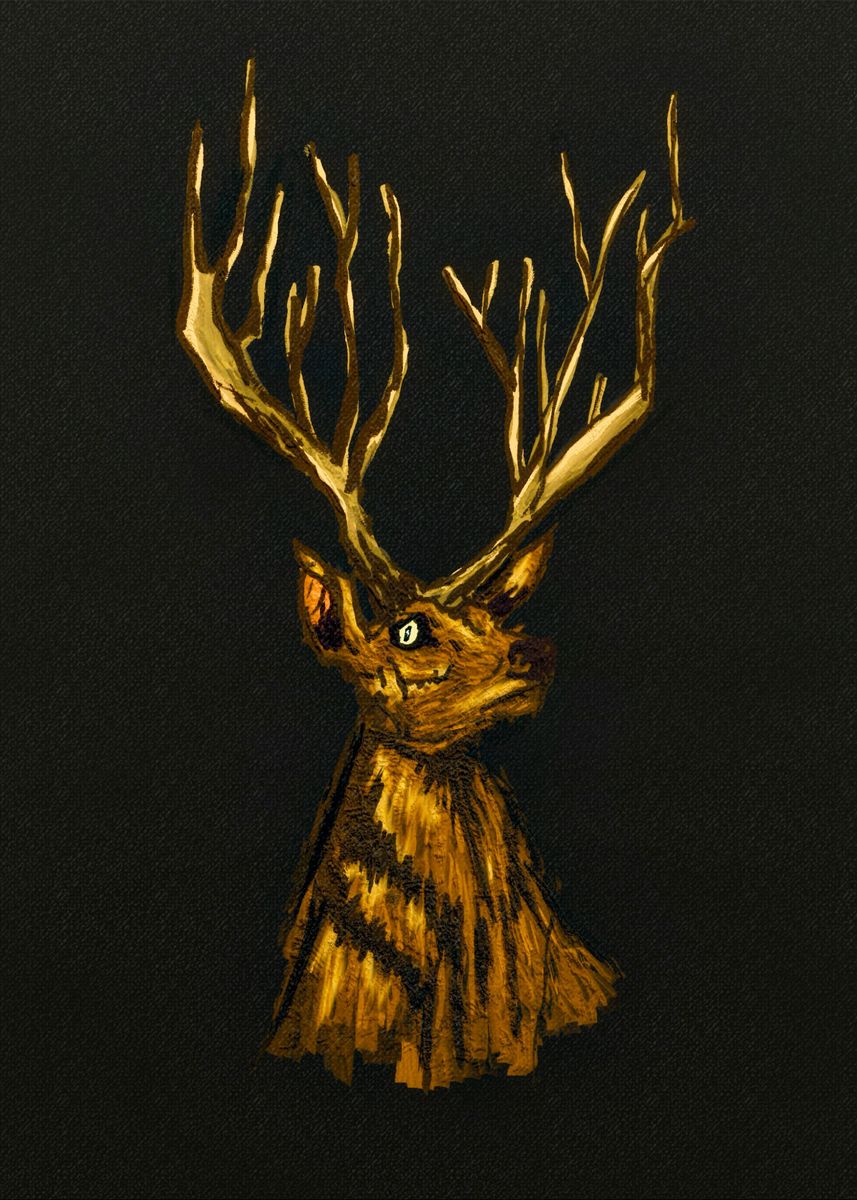 'Portrait of a Stag' Poster, picture, metal print, paint by Notch ...