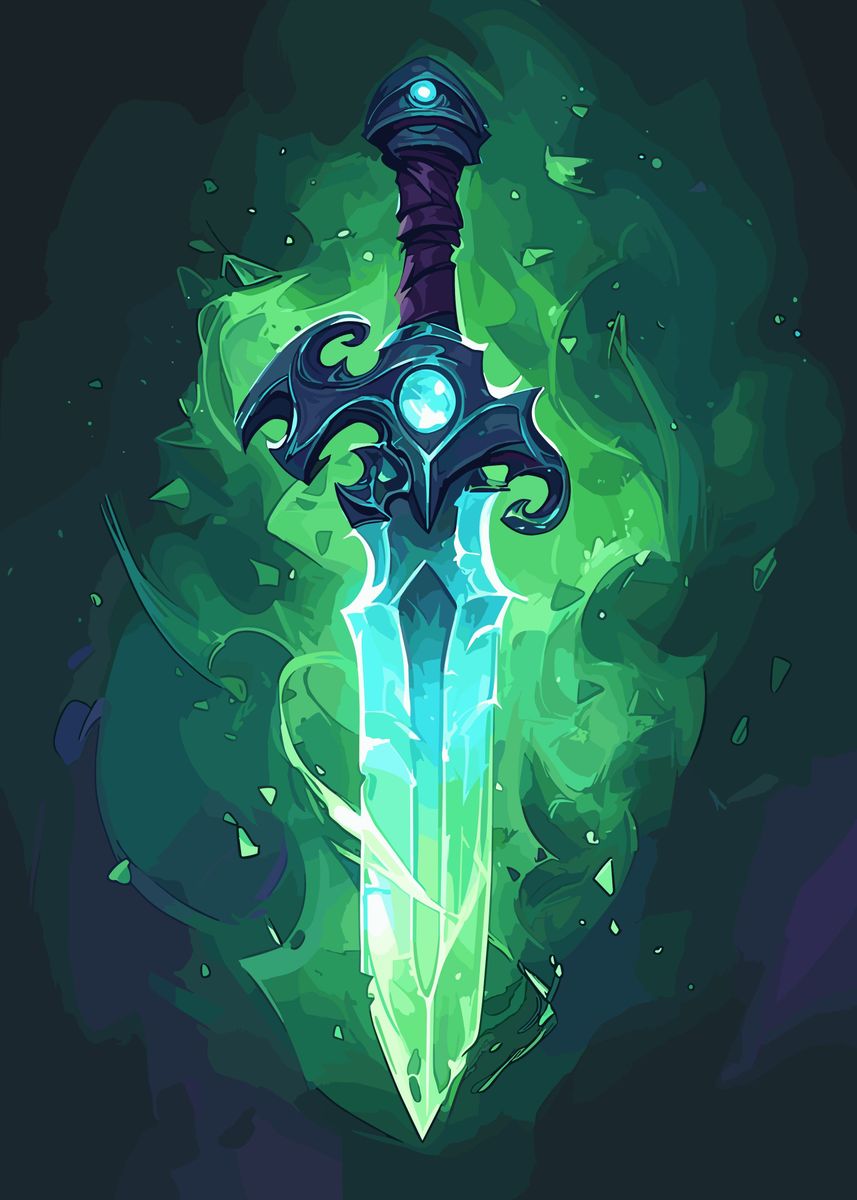 'Magical Knife' Poster, picture, metal print, paint by SuperNova | Displate