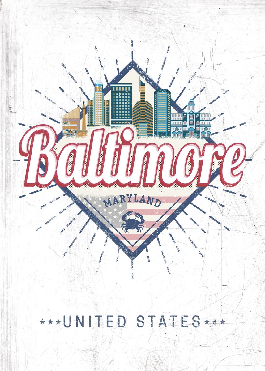 'Baltimore United States' Poster, picture, metal print, paint by Nils ...