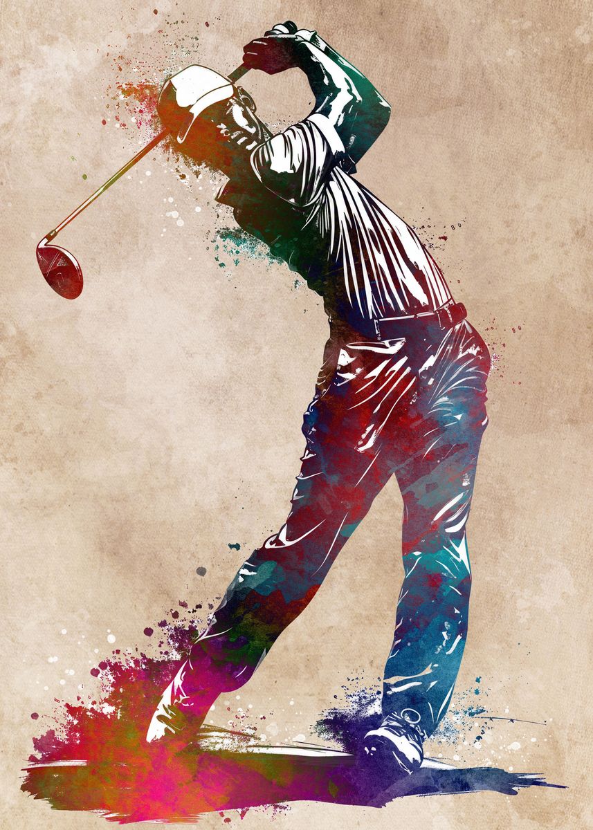 'Golf sport art 3' Poster, picture, metal print, paint by JBJart ...