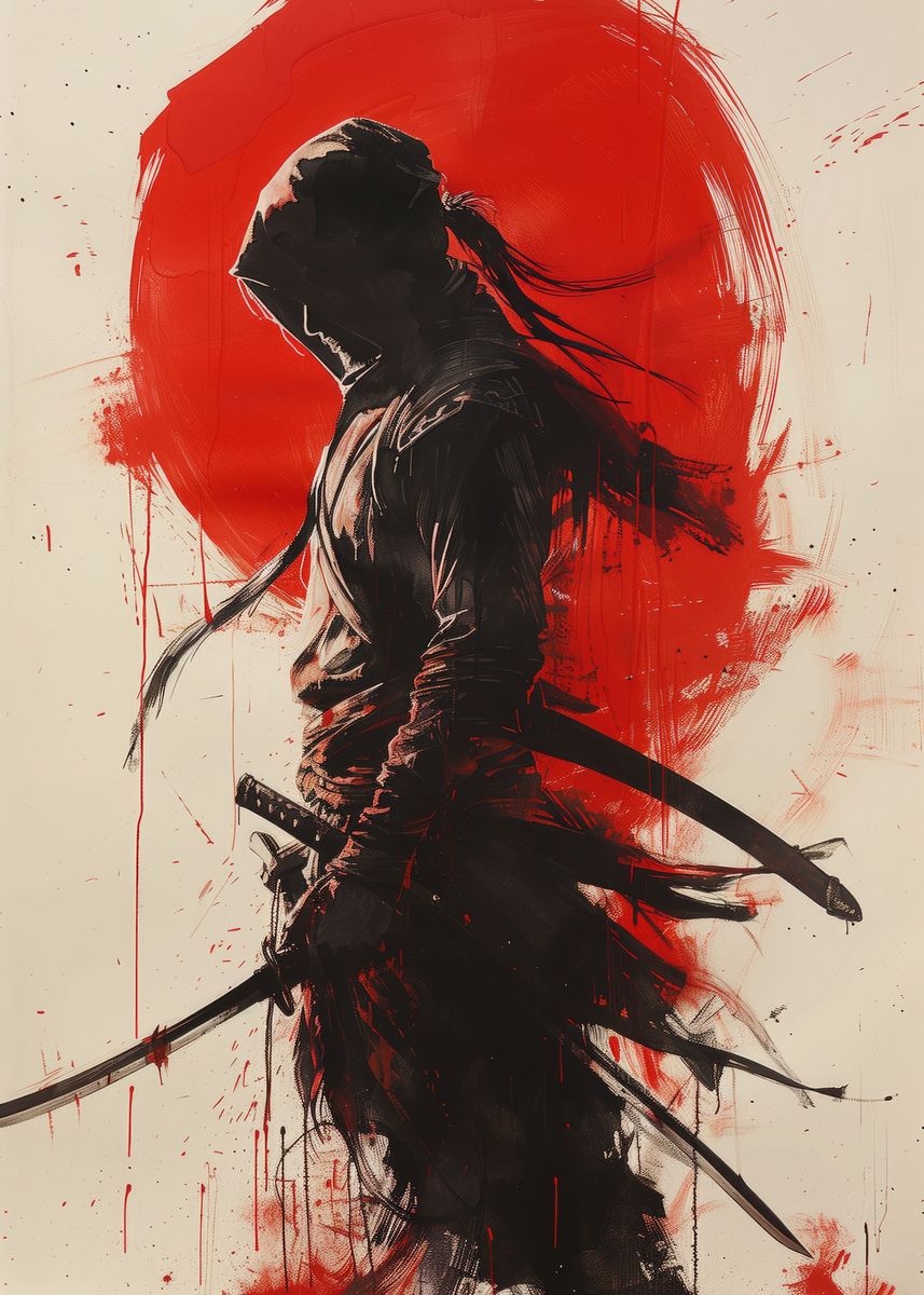 'Shinobi or ninja poster ' Poster, picture, metal print, paint by ...