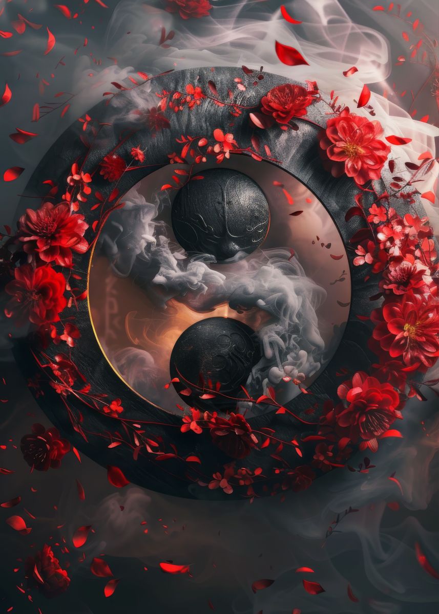 'Yin and yang' Poster, picture, metal print, paint by Japanese ...