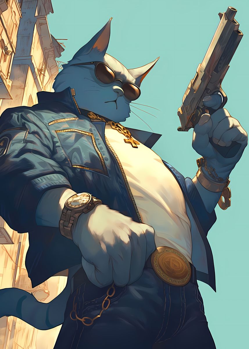 'Badass Boss Cat' Poster, picture, metal print, paint by Titan Spectrum ...