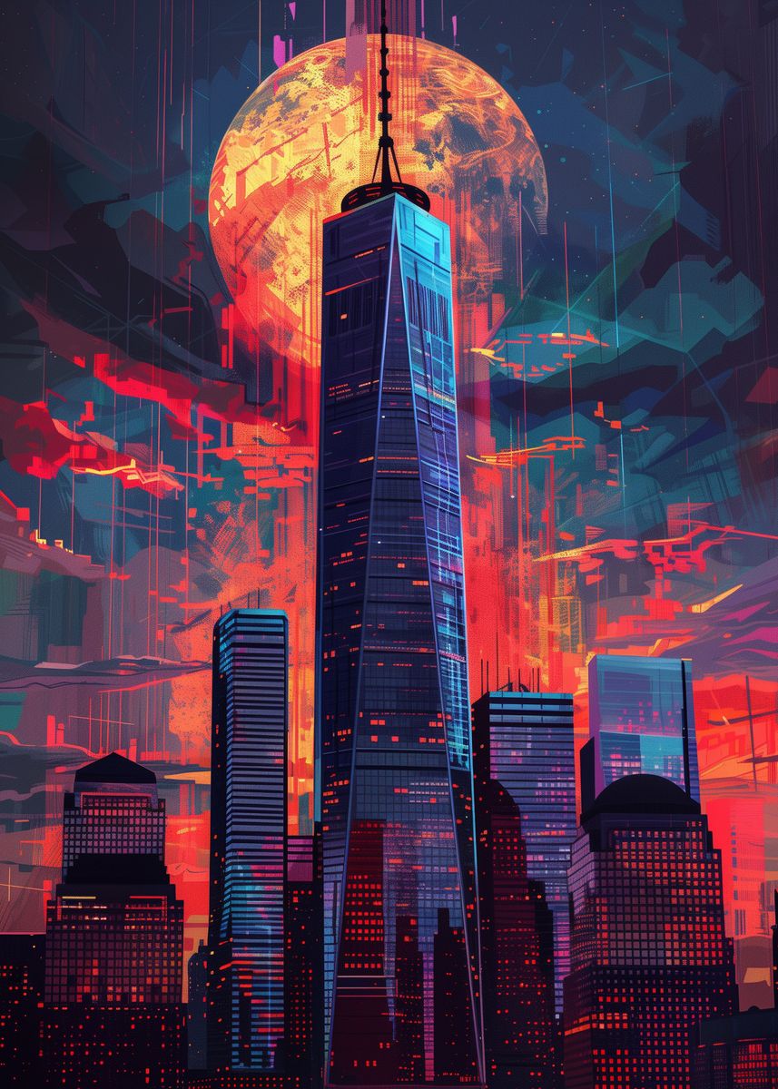 'One World Trade Center NY' Poster, picture, metal print, paint by ...