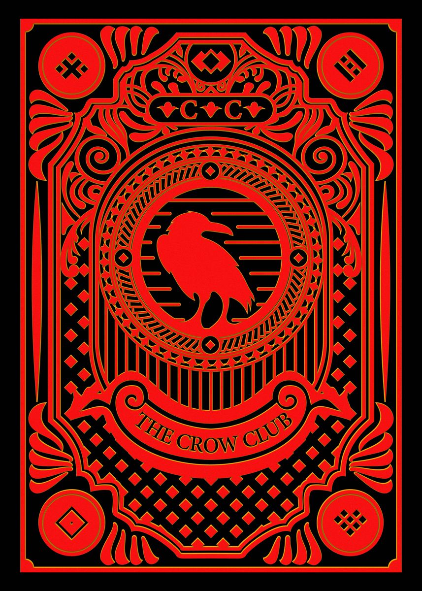 'Crow Club BAck Card' Poster, picture, metal print, paint by Rhinto Pow ...