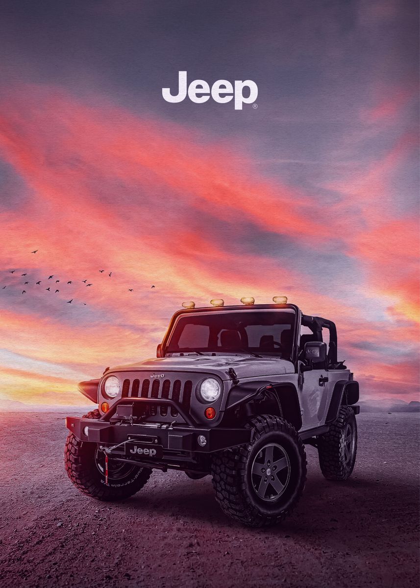 'Jeep Wrangler' Poster, picture, metal print, paint by Lee Rocks | Displate