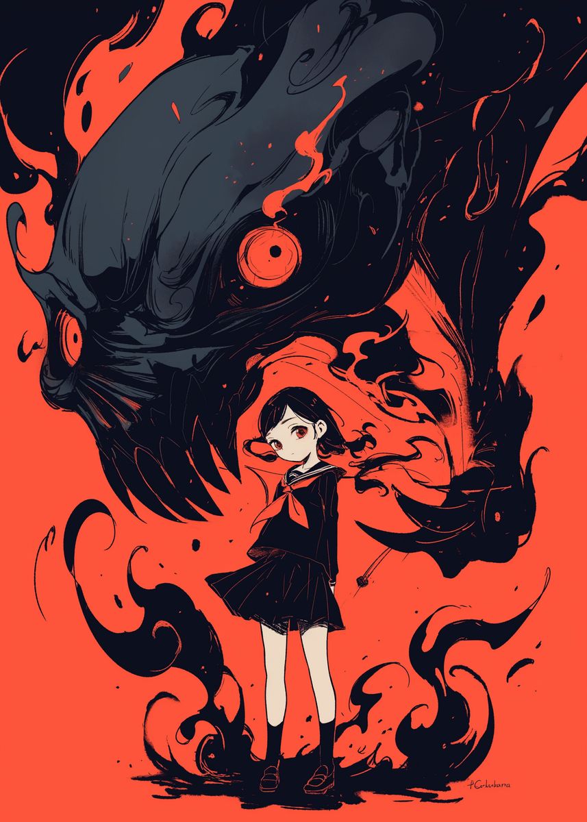 'Horror Manga' Poster, picture, metal print, paint by Tomorrow Artz ...