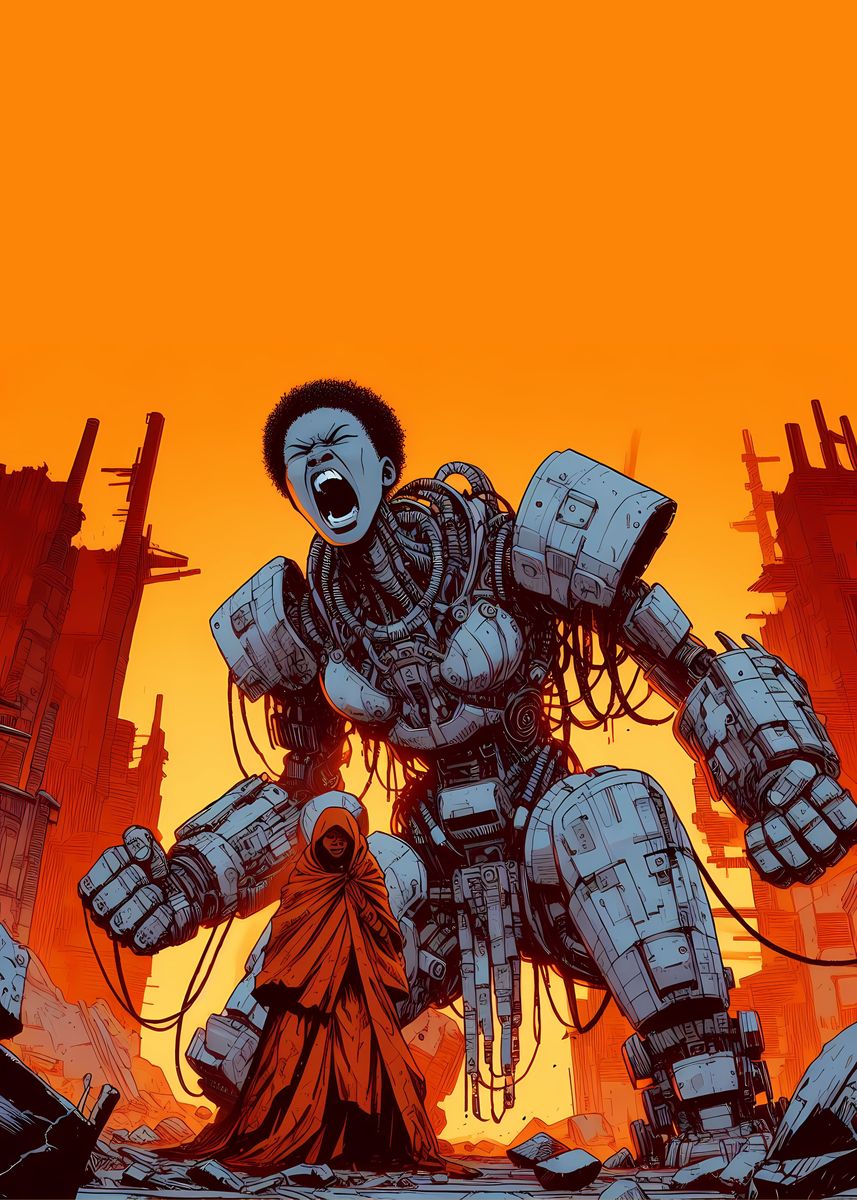 'Screaming Mech Soldier' Poster, picture, metal print, paint by CODY ...