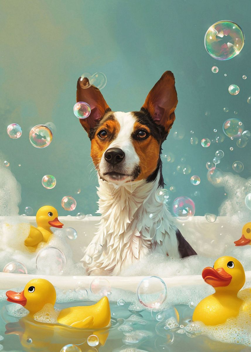 'Basenji dog ' Poster, picture, metal print, paint by Tea Crane | Displate