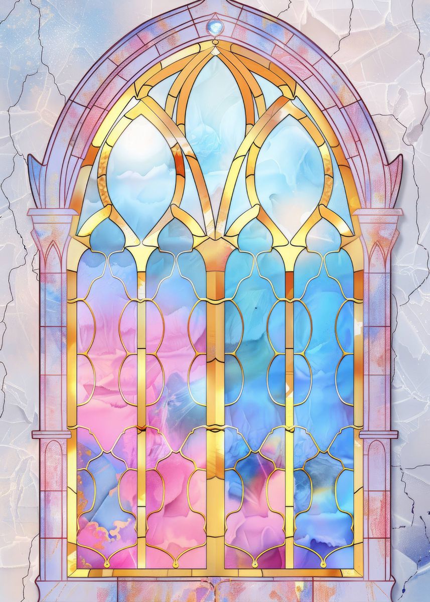 'Window Gold Glass Deco' Poster, picture, metal print, paint by Morgan ...