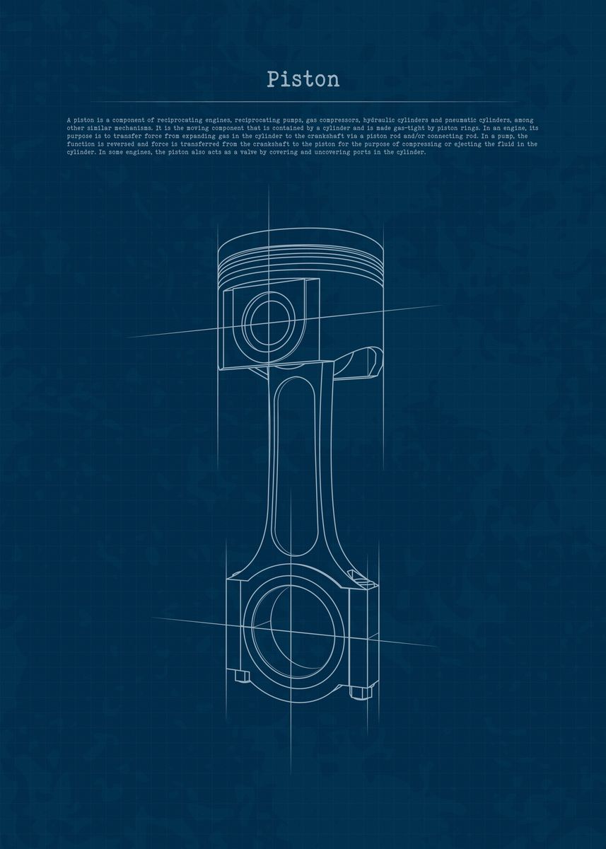 'piston' Poster, picture, metal print, paint by Denise Zendejas | Displate