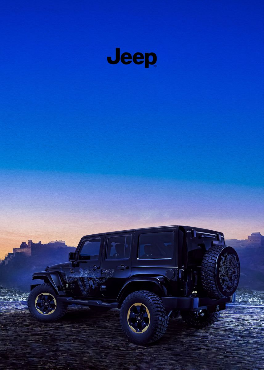 'Jeep Wrangler' Poster, picture, metal print, paint by Lee Rocks | Displate