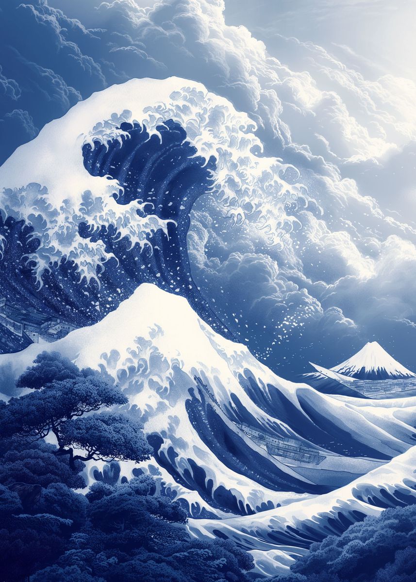 'Great Wave off Kanagawa' Poster, picture, metal print, paint by David ...