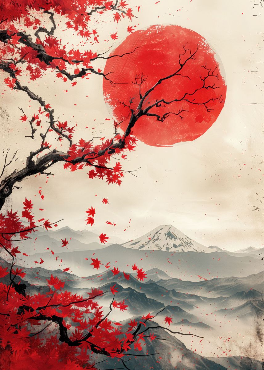 'Japan theme poster' Poster, picture, metal print, paint by Artsynth ...