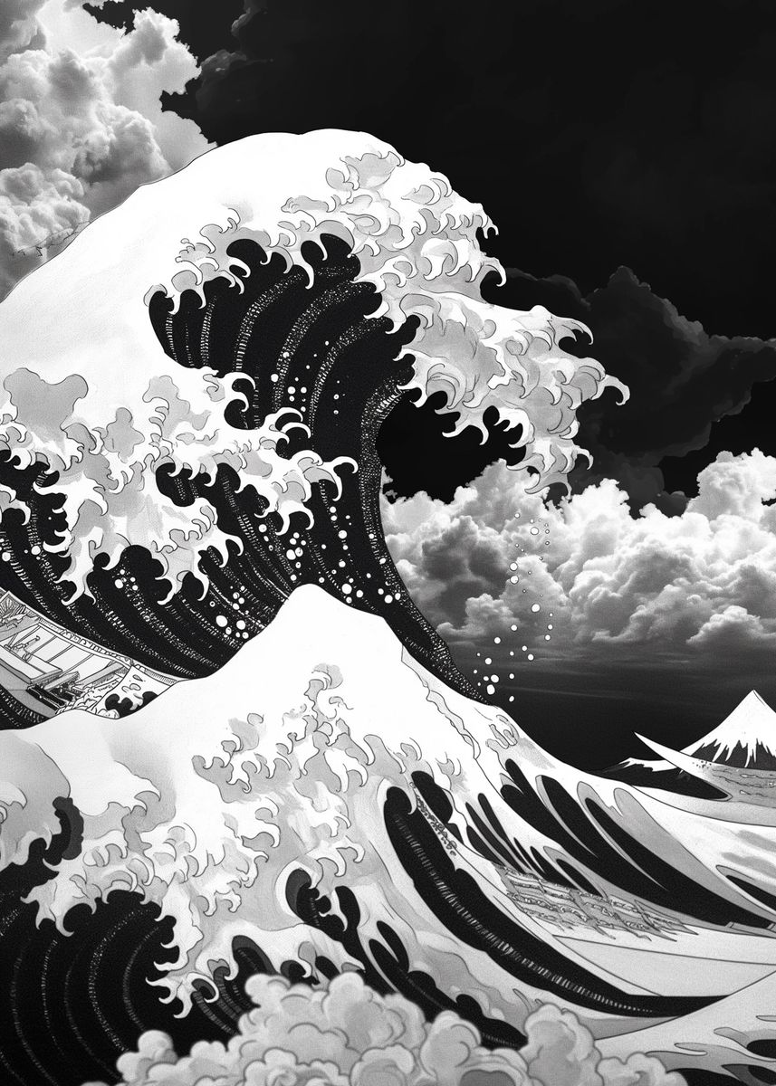 'Great Wave off Kanagawa' Poster, picture, metal print, paint by David ...