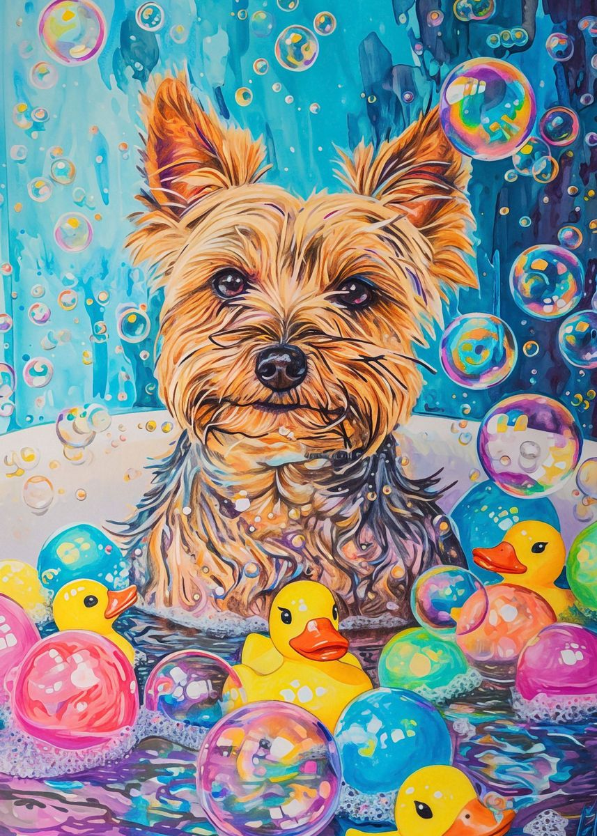 'Australian Terrier dog ' Poster, picture, metal print, paint by Tea ...
