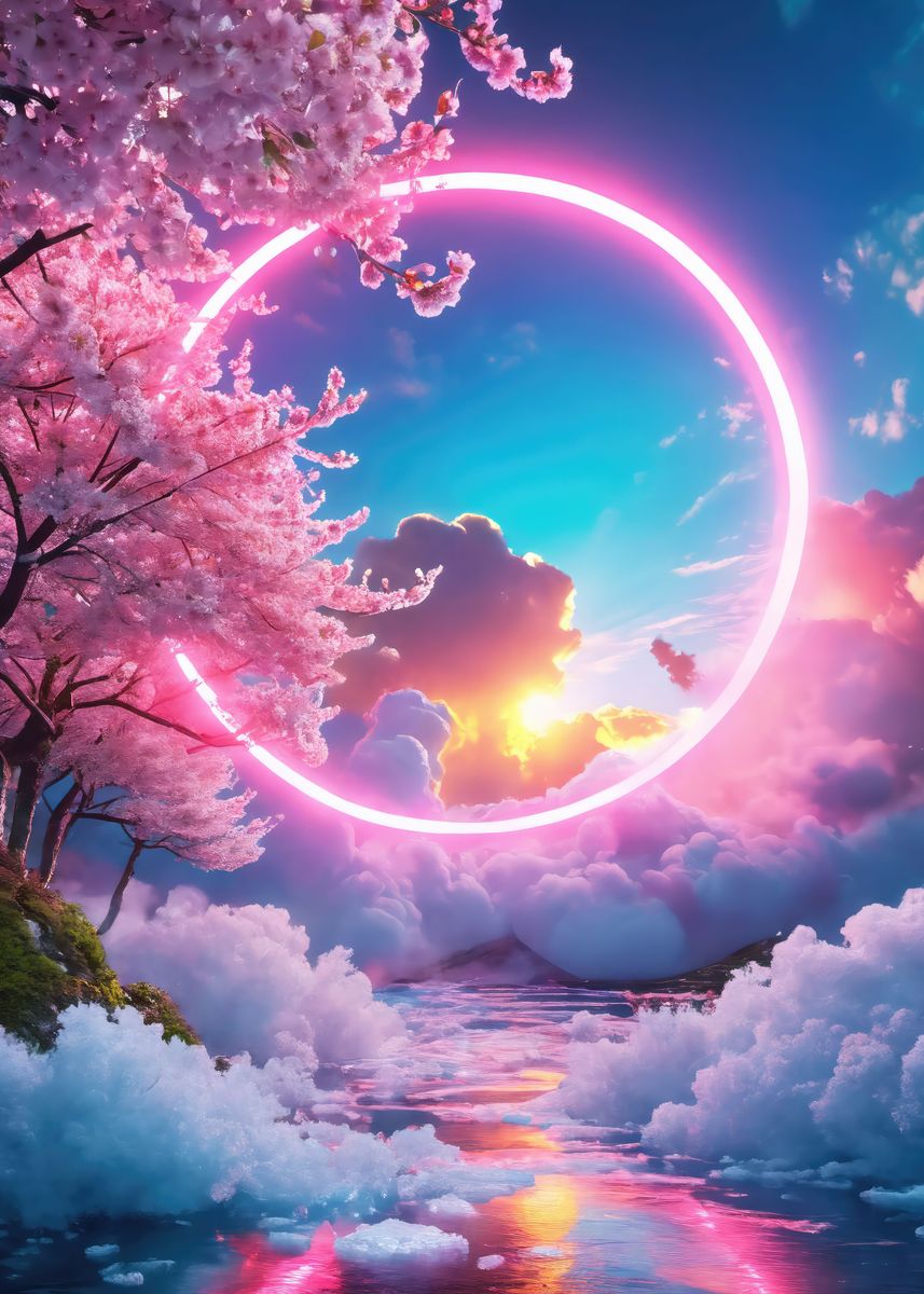 'Astral Tranquility' Poster, picture, metal print, paint by Maxime Arbez | Displate