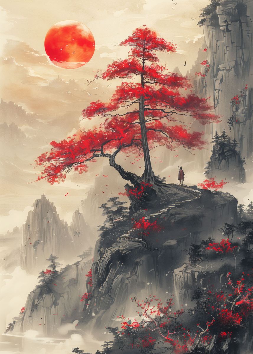 'Japan theme poster' Poster, picture, metal print, paint by Artsynth ...