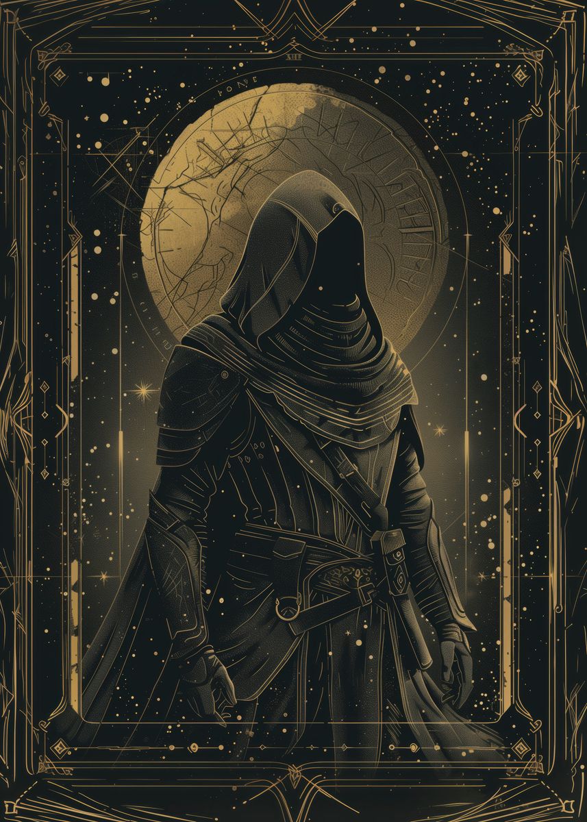 'Lunar Shade' Poster, picture, metal print, paint by KyzArt | Displate