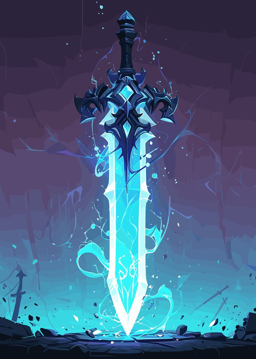 'Magical Sword' Poster, picture, metal print, paint by SuperNova | Displate