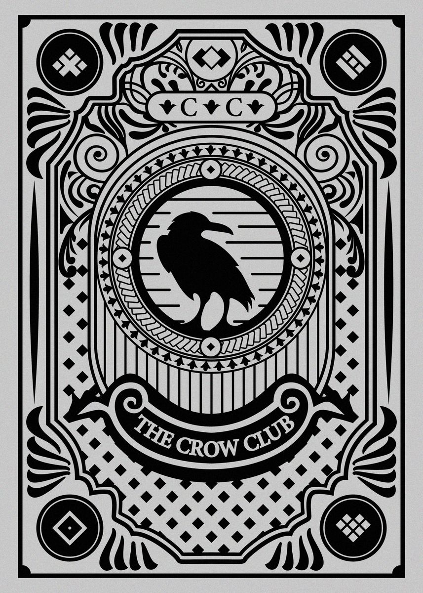 'The Crow Club Card' Poster, picture, metal print, paint by Rhinto Pow ...