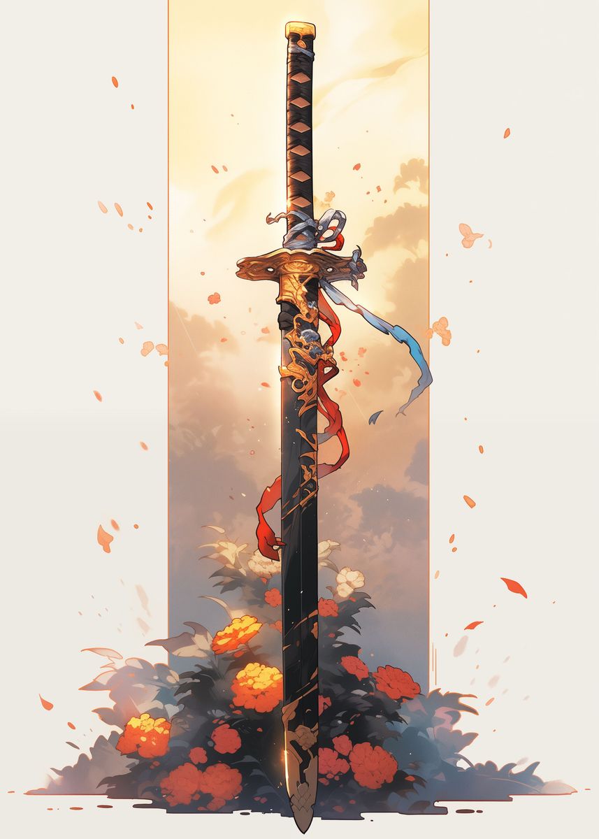 'Samurai Katana' Poster, picture, metal print, paint by Space Art ...