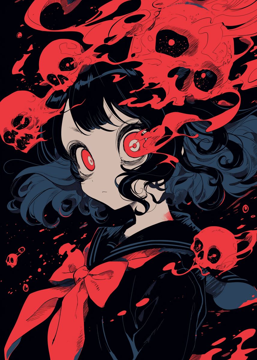 'Horror Manga' Poster, picture, metal print, paint by Tomorrow Artz ...