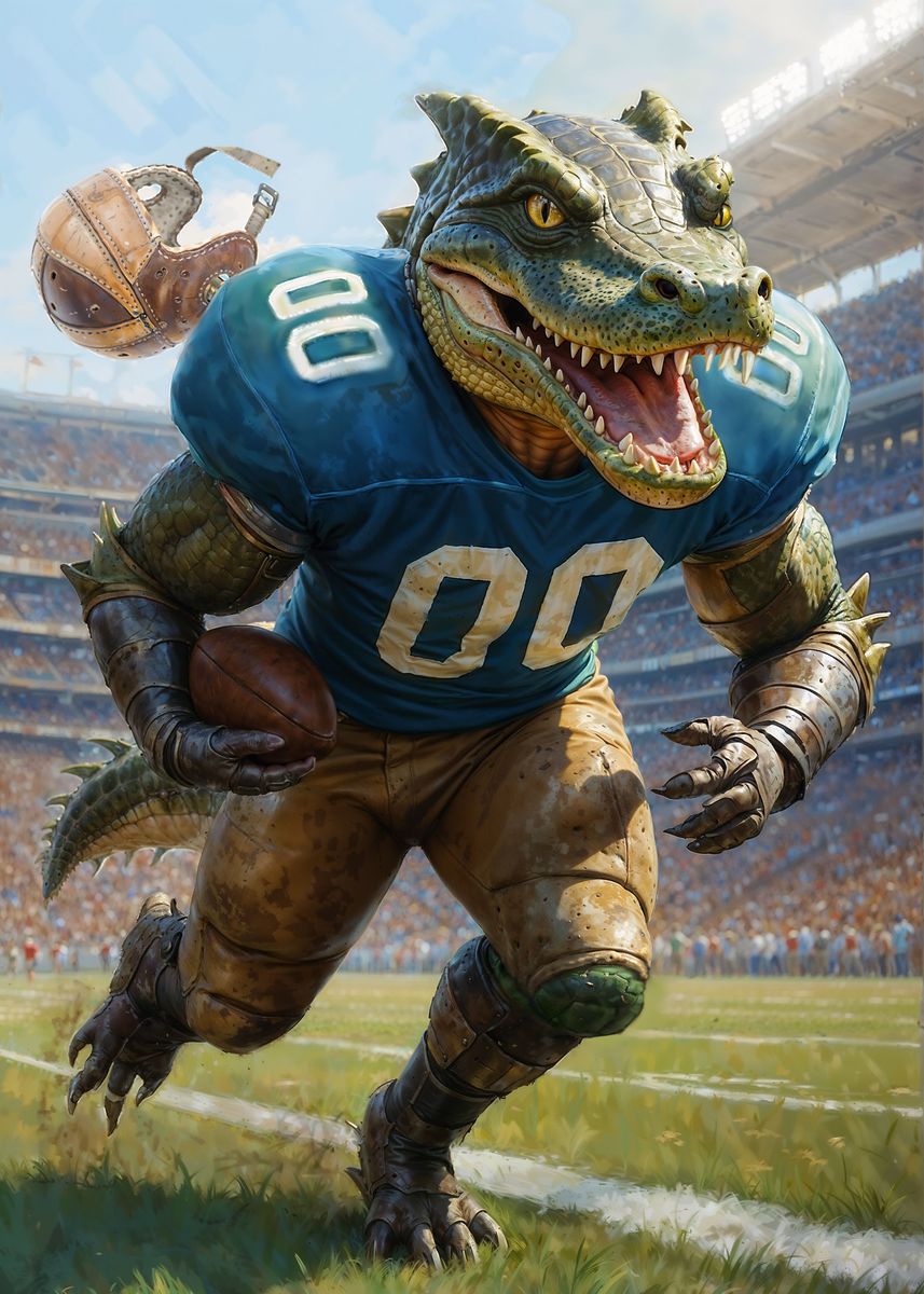 'Gridiron Alligator Ball' Poster, picture, metal print, paint by Mudge ...