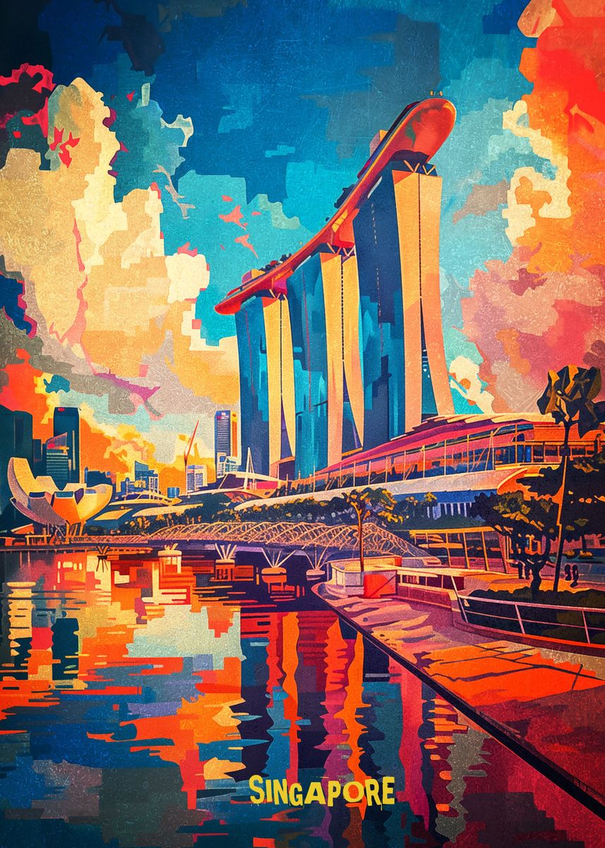 'Singapore Art Poster' Poster, picture, metal print, paint by Mehdi ...