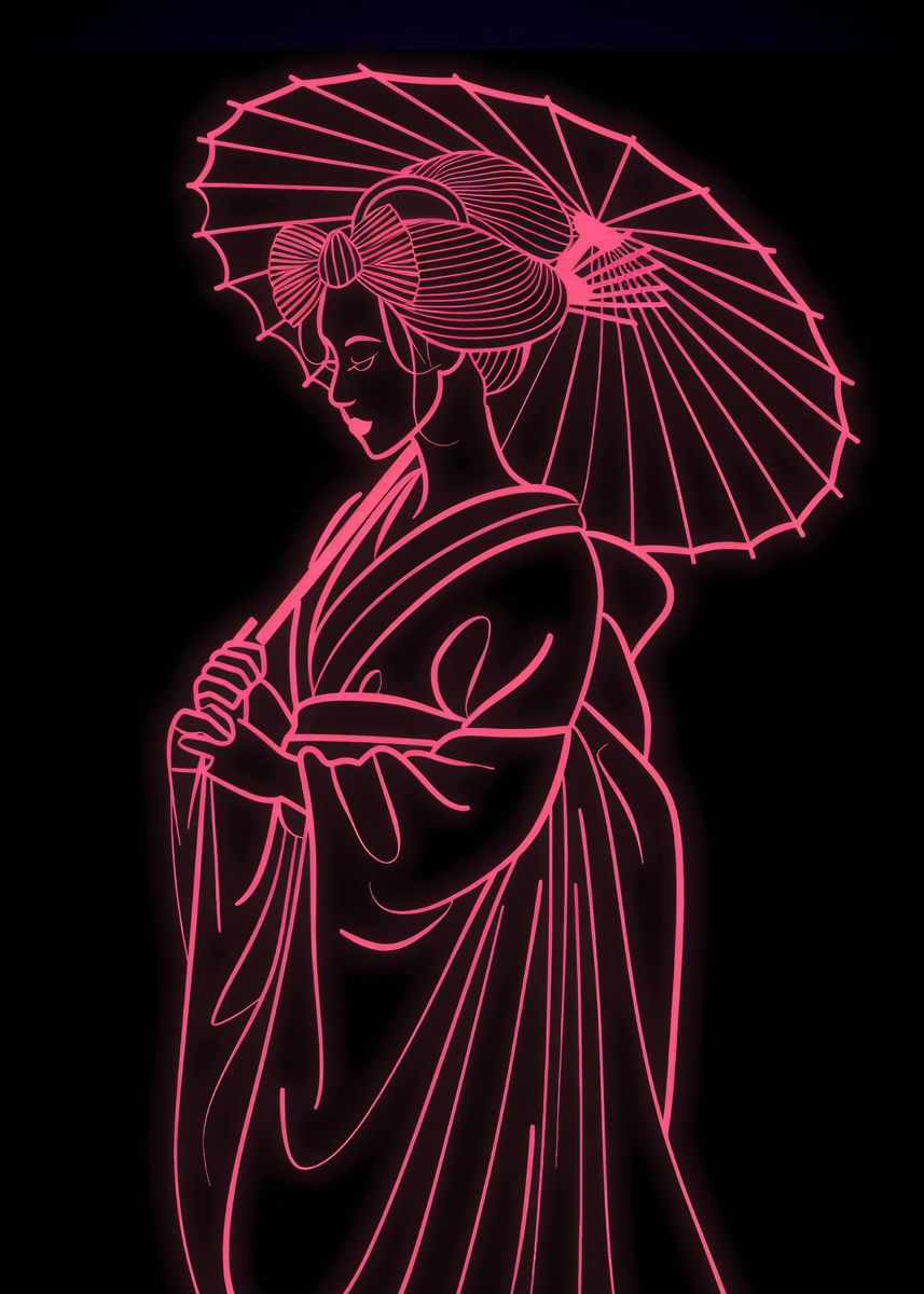 'Light Neon Japan' Poster, picture, metal print, paint by Adam Reed ...