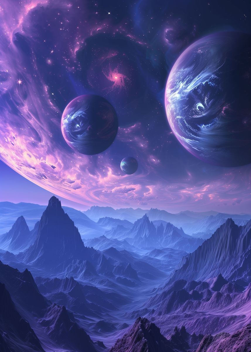 'Cosmic Peaks Dream' Poster, picture, metal print, paint by Frank ...