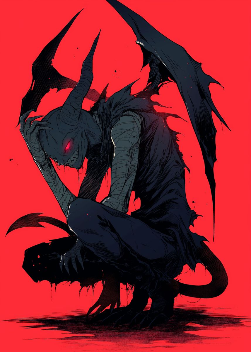 'Demon' Poster, picture, metal print, paint by Tomorrow Artz | Displate