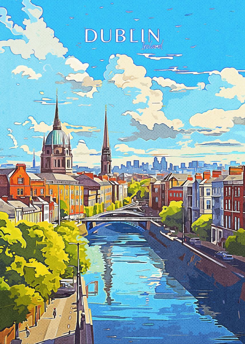 'Ireland Dublin Travel' Poster, picture, metal print, paint by Le Thi ...