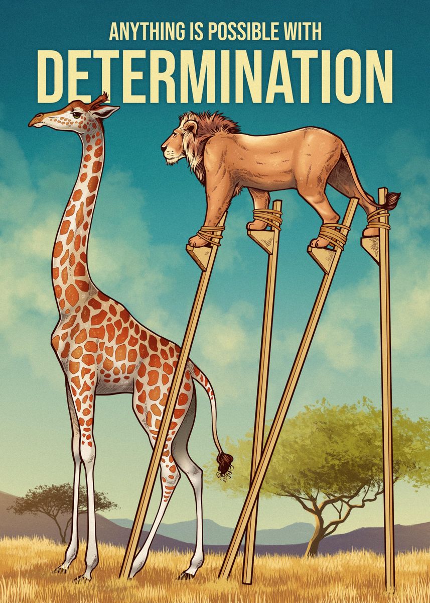 'Determination' Poster, picture, metal print, paint by B Cubed Designs ...