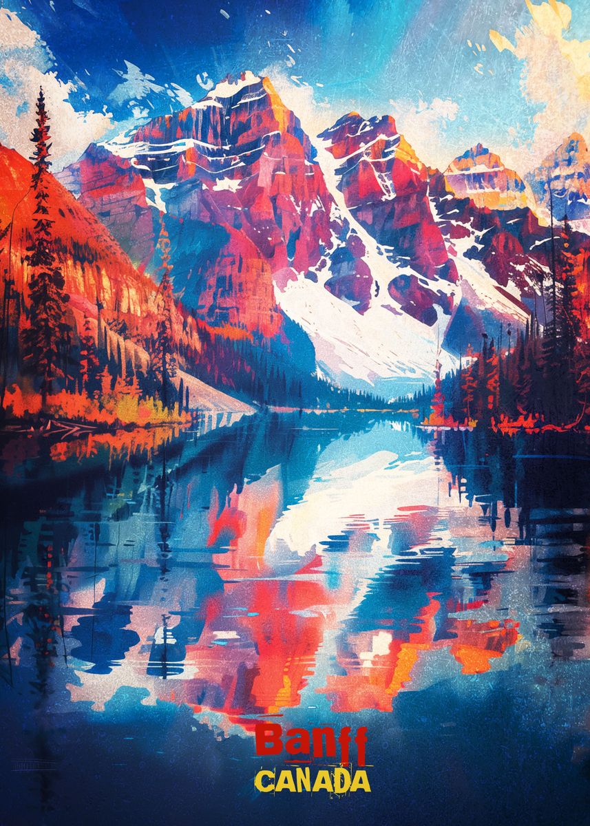 'Banff Art Poster' Poster, picture, metal print, paint by Mehdi | Displate