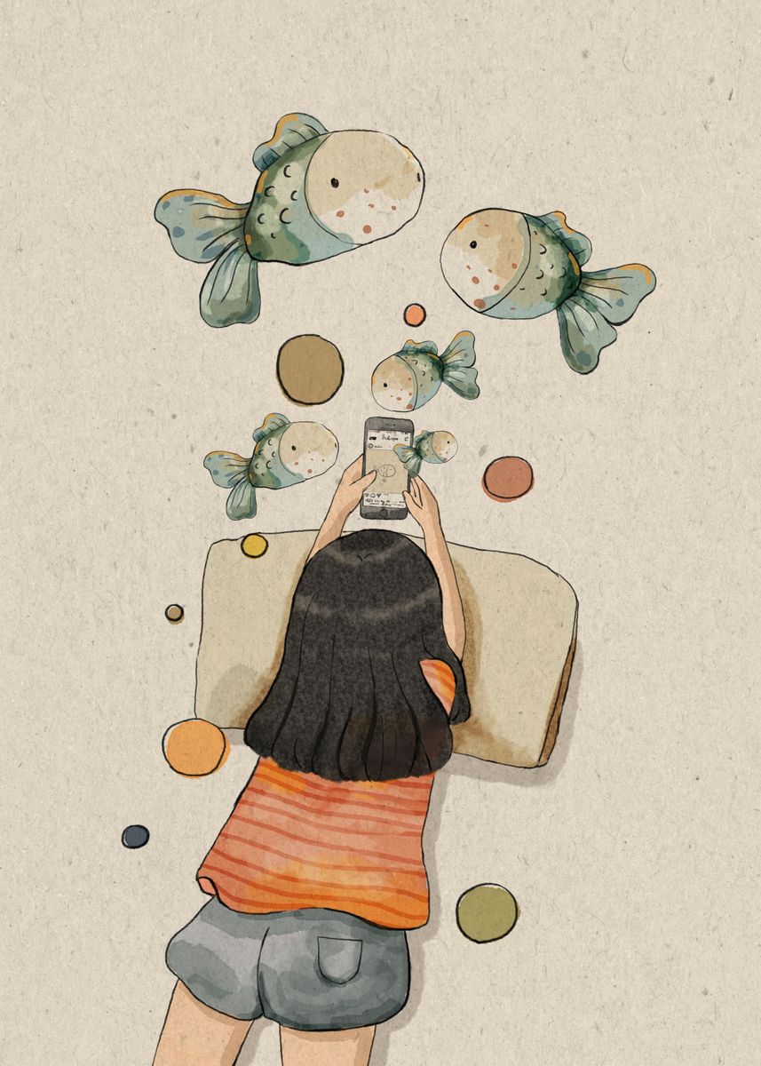 'Scrolling' Poster, picture, metal print, paint by Celeste Armilla ...