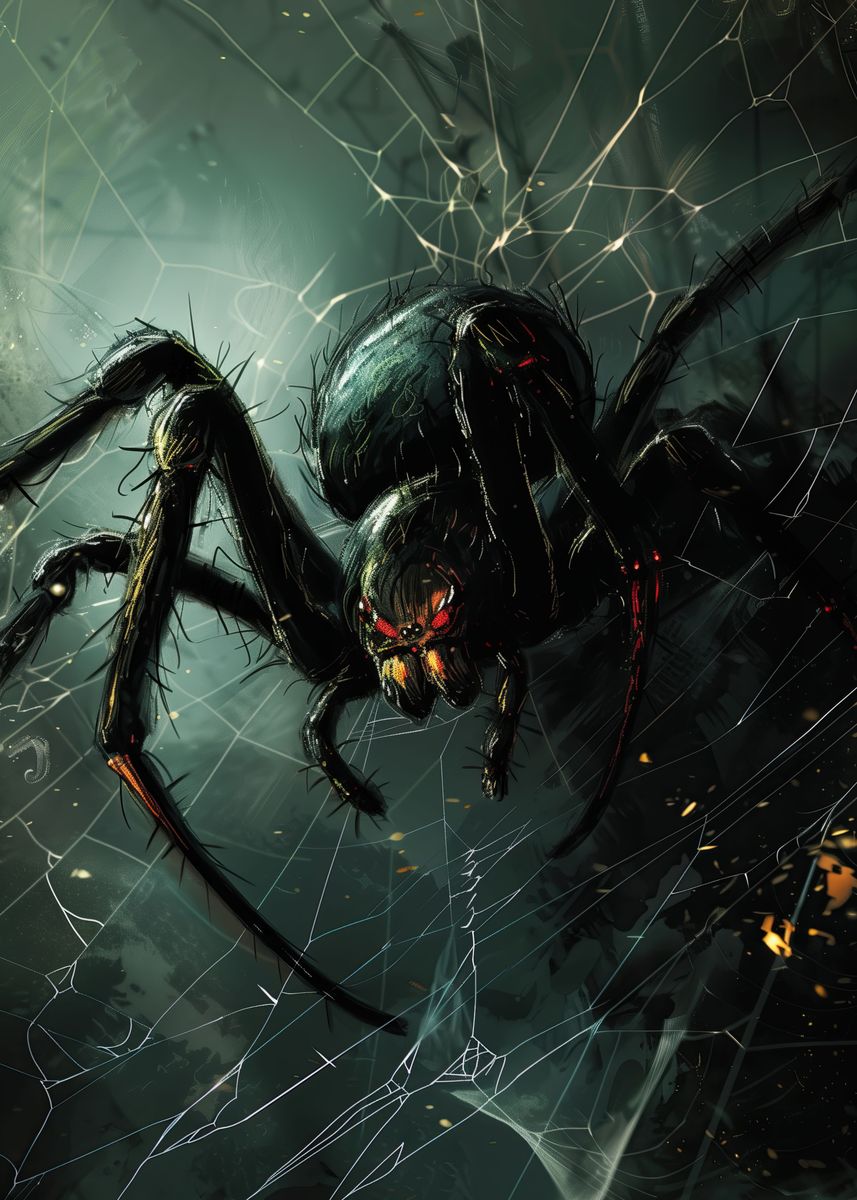 'The Web of Darkness' Poster, picture, metal print, paint by ...