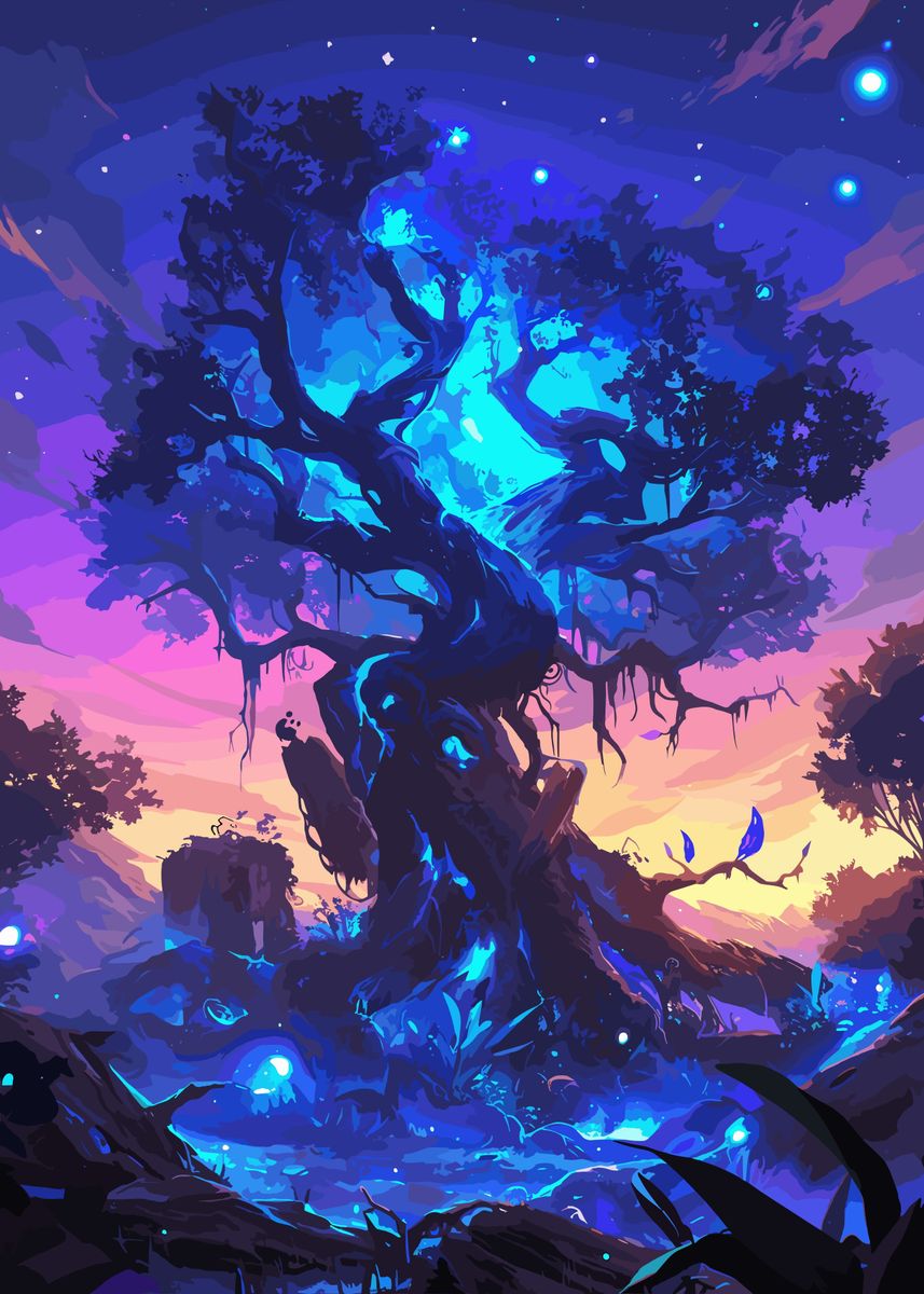 'Magical Tree' Poster, picture, metal print, paint by SuperNova | Displate