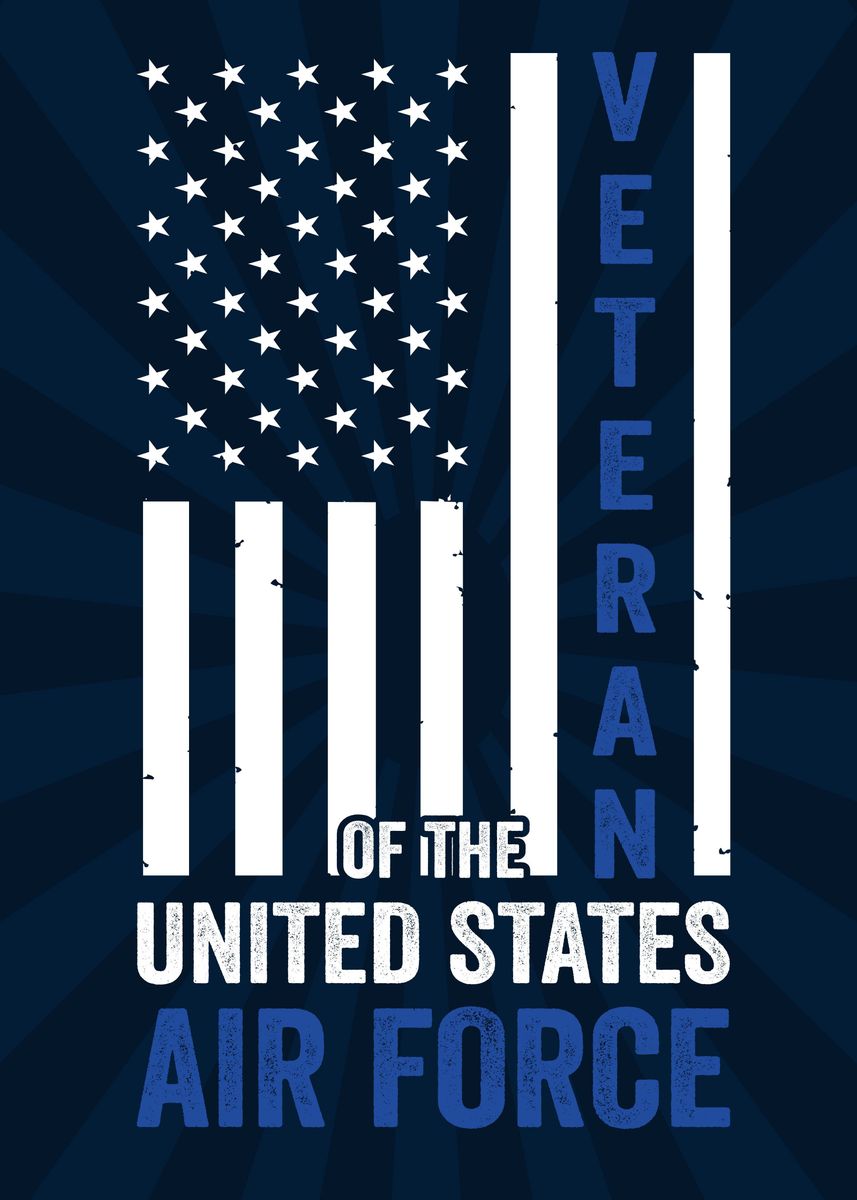 'American Veterans flag' Poster, picture, metal print, paint by ...