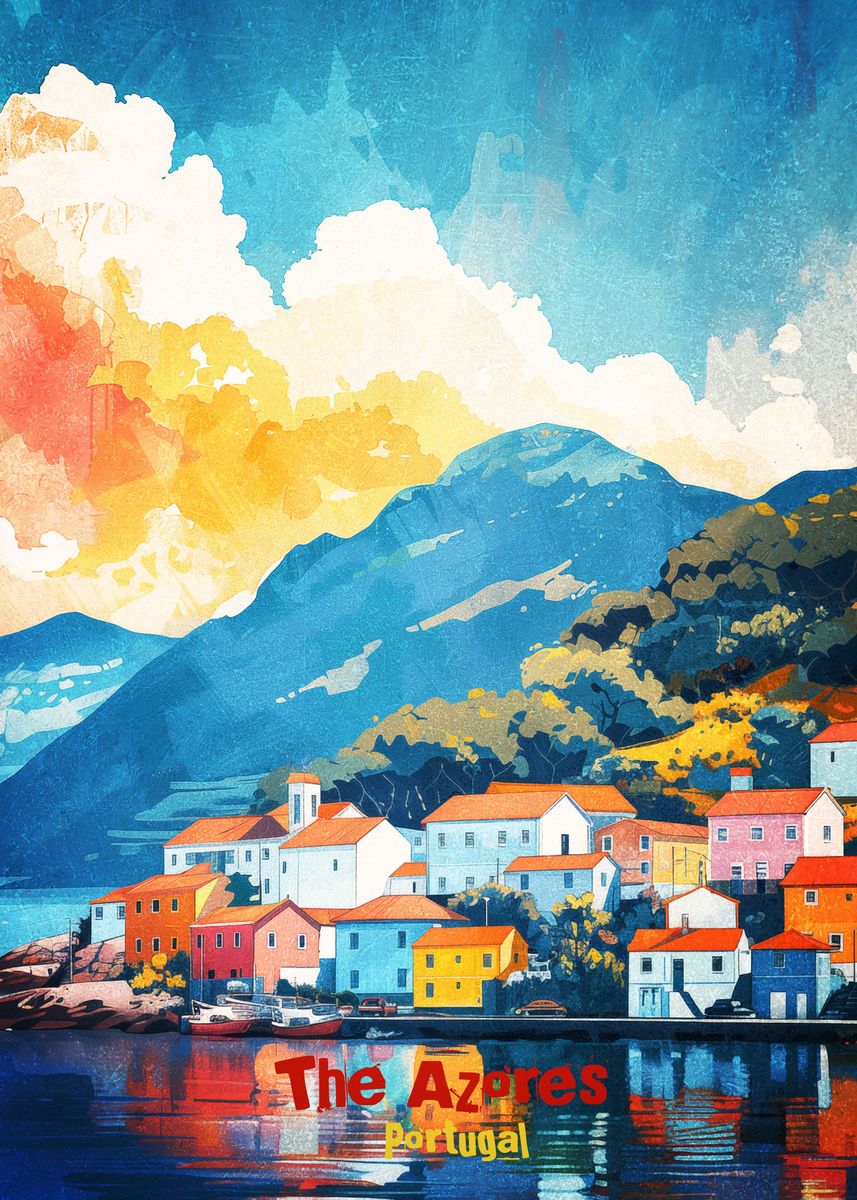 'The Azores Art Poster' Poster, picture, metal print, paint by Mehdi ...
