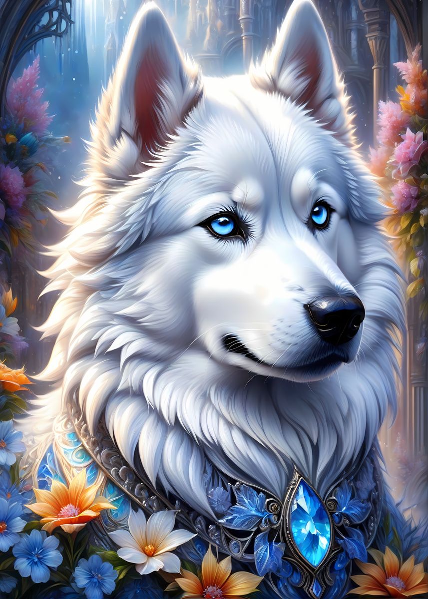 'Fantasy Siberian Husky' Poster, picture, metal print, paint by Poster ...