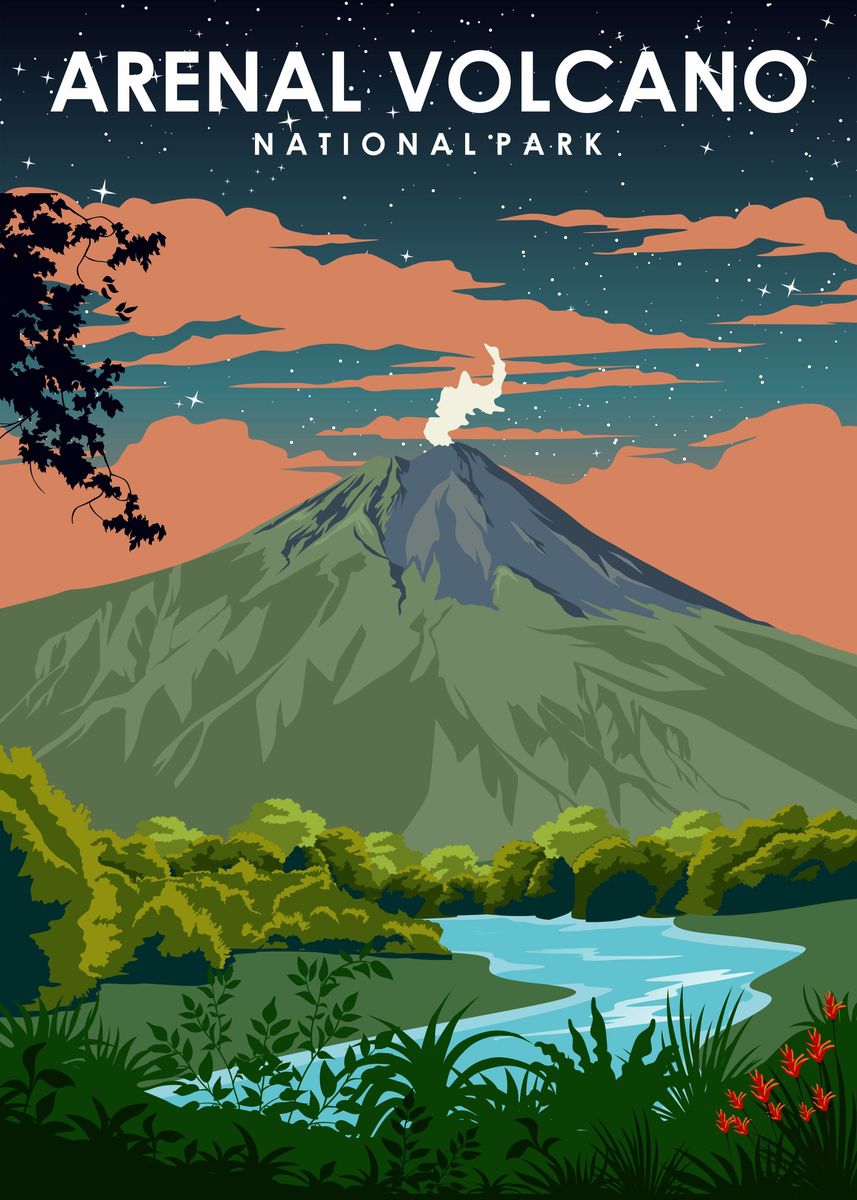 'Arenal Volcano Park' Poster, picture, metal print, paint by Jorn ...